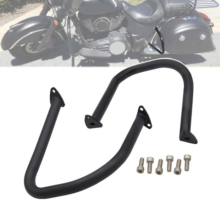 Buy Black Rear Engine Protect Guard Highway Crash Bars Compatible with ...