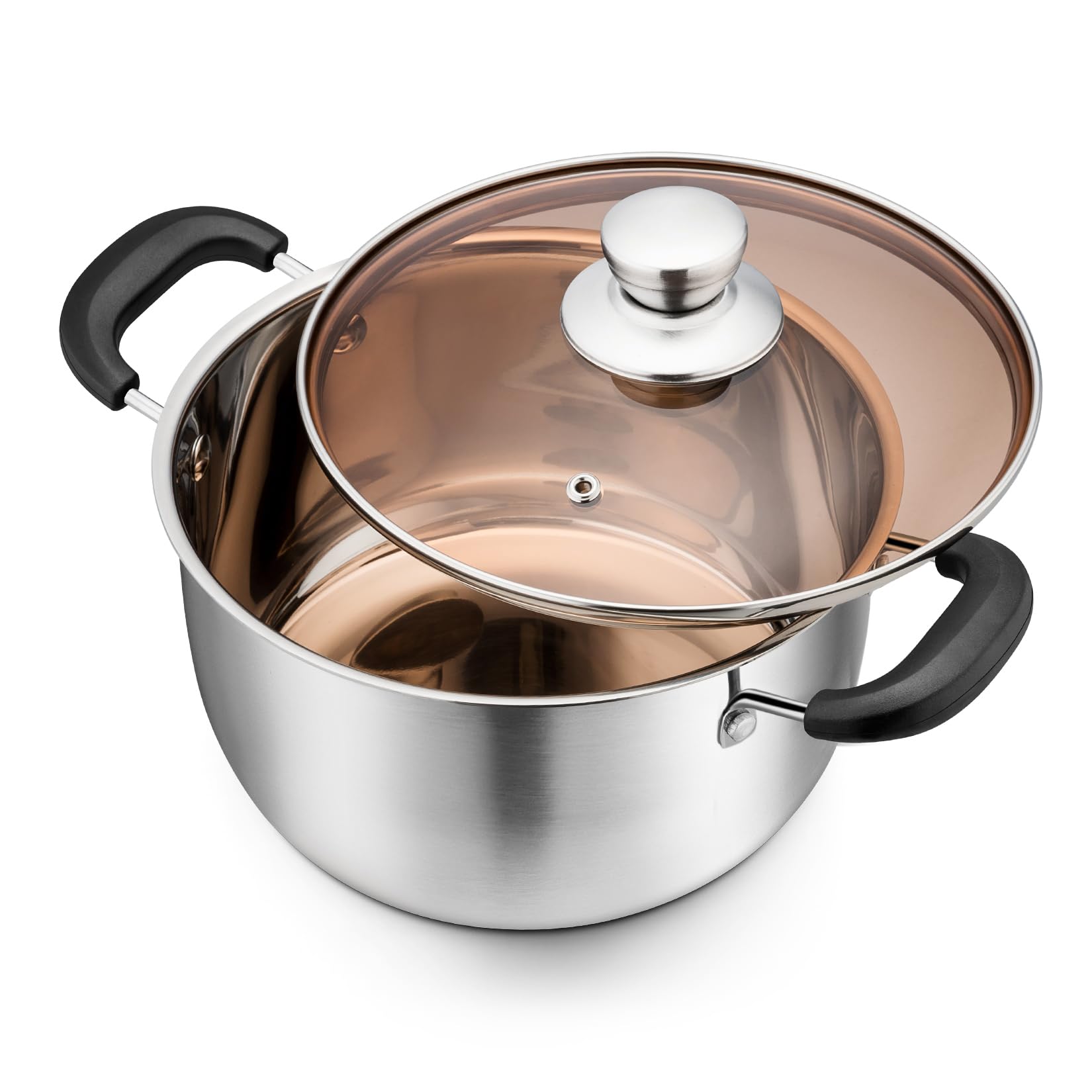 Amazon.com: 3 Quart Stockpot with Lid, P&P CHEF Stainless Steel Small ...