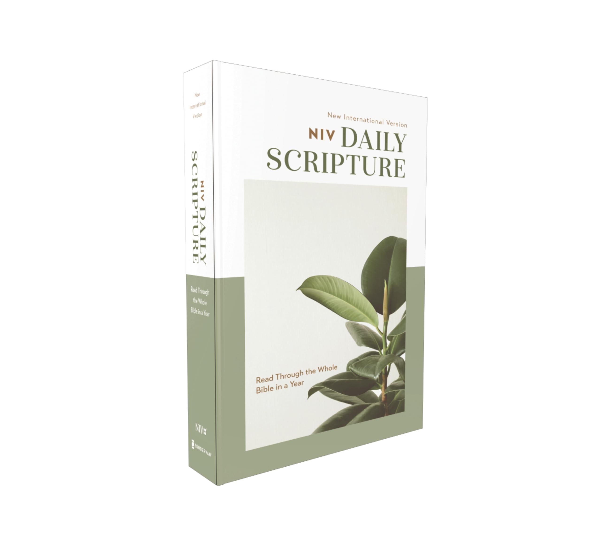 NIV, Daily Scripture, Paperback, White/Sage, Comfort Print: 365 Days to ...