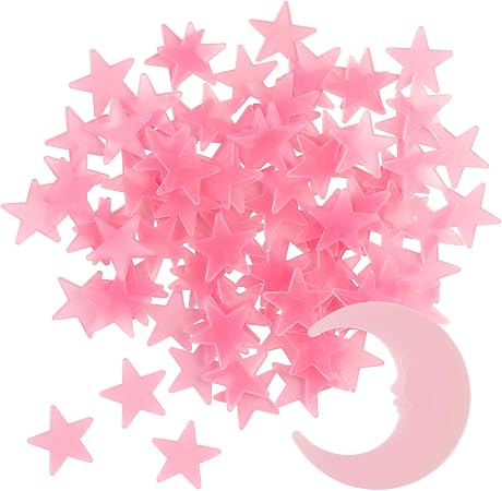Amazon.com: 100 Stars and 1 Moon Glow in The Dark Luminous Fluorescent ...