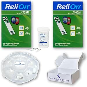 Amazon.com: Relion Prime Test Strips, 50 ct (2) Set with Fusion Shop ...