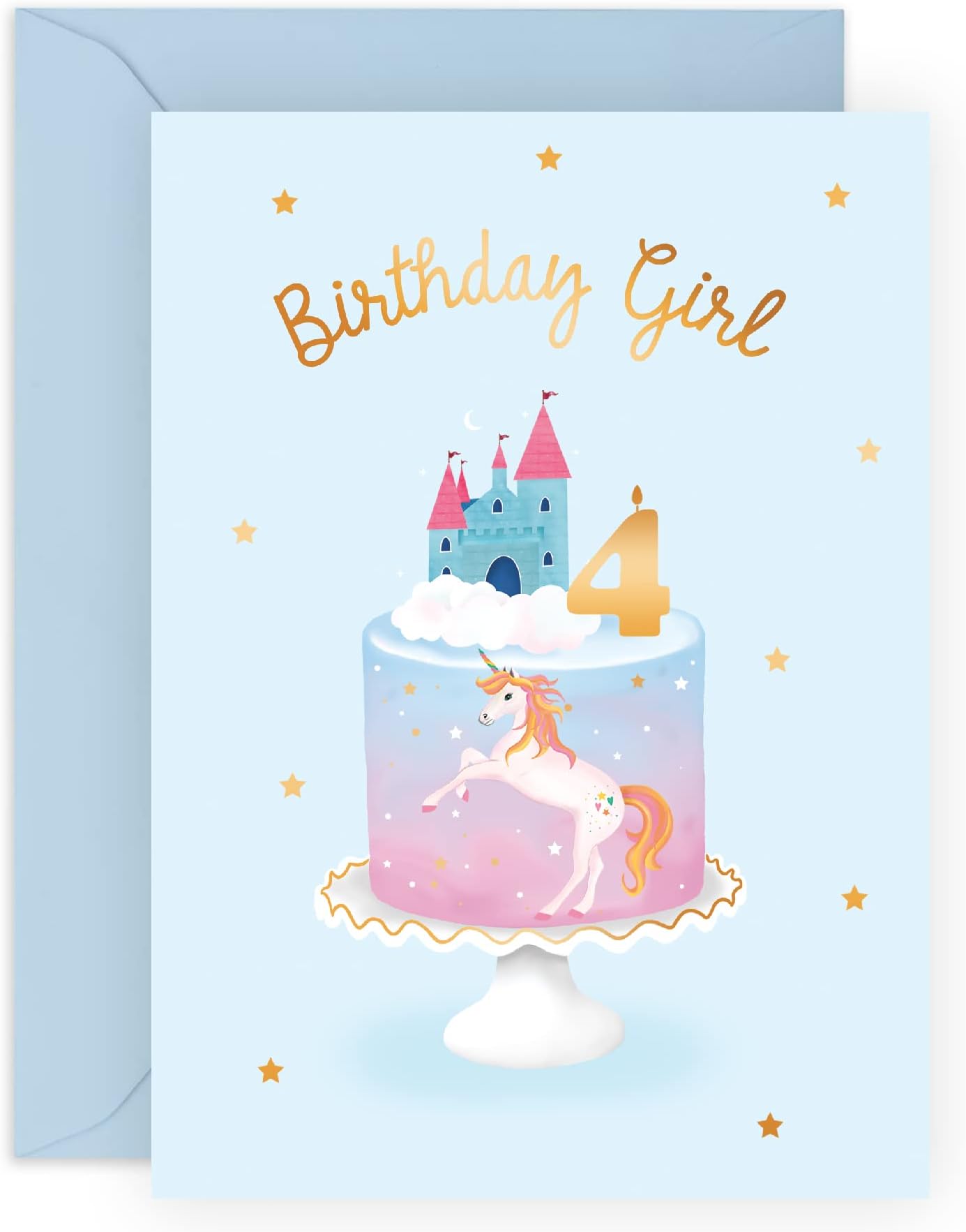 Twizler 4th Birthday Card Girl Fairy Princess - Girls Age 4 Year Old ...
