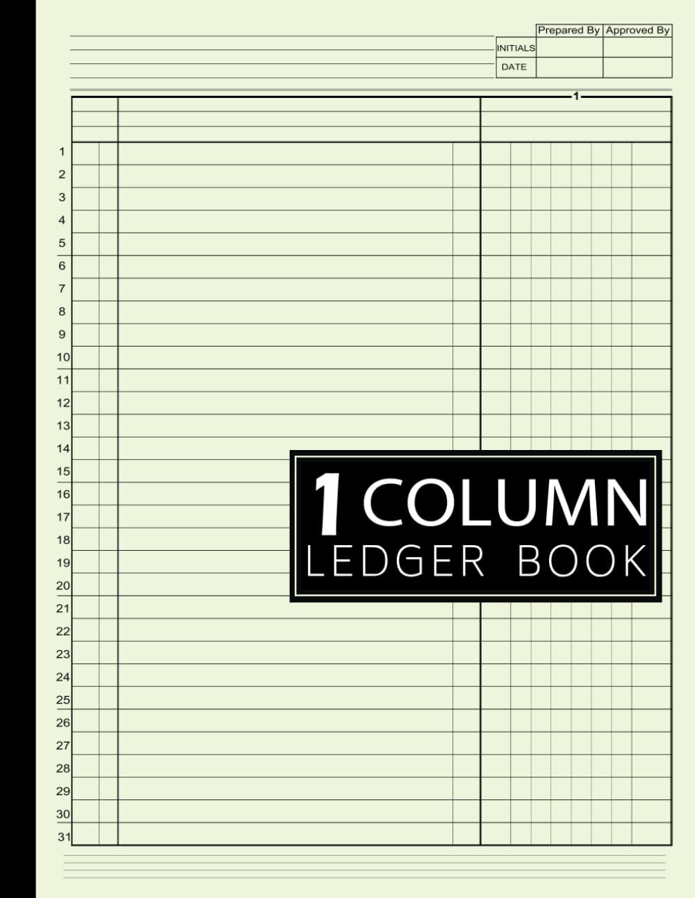 Amazon.com: 1 Column Ledger Book: Simple One Column for Bookkeeping ...