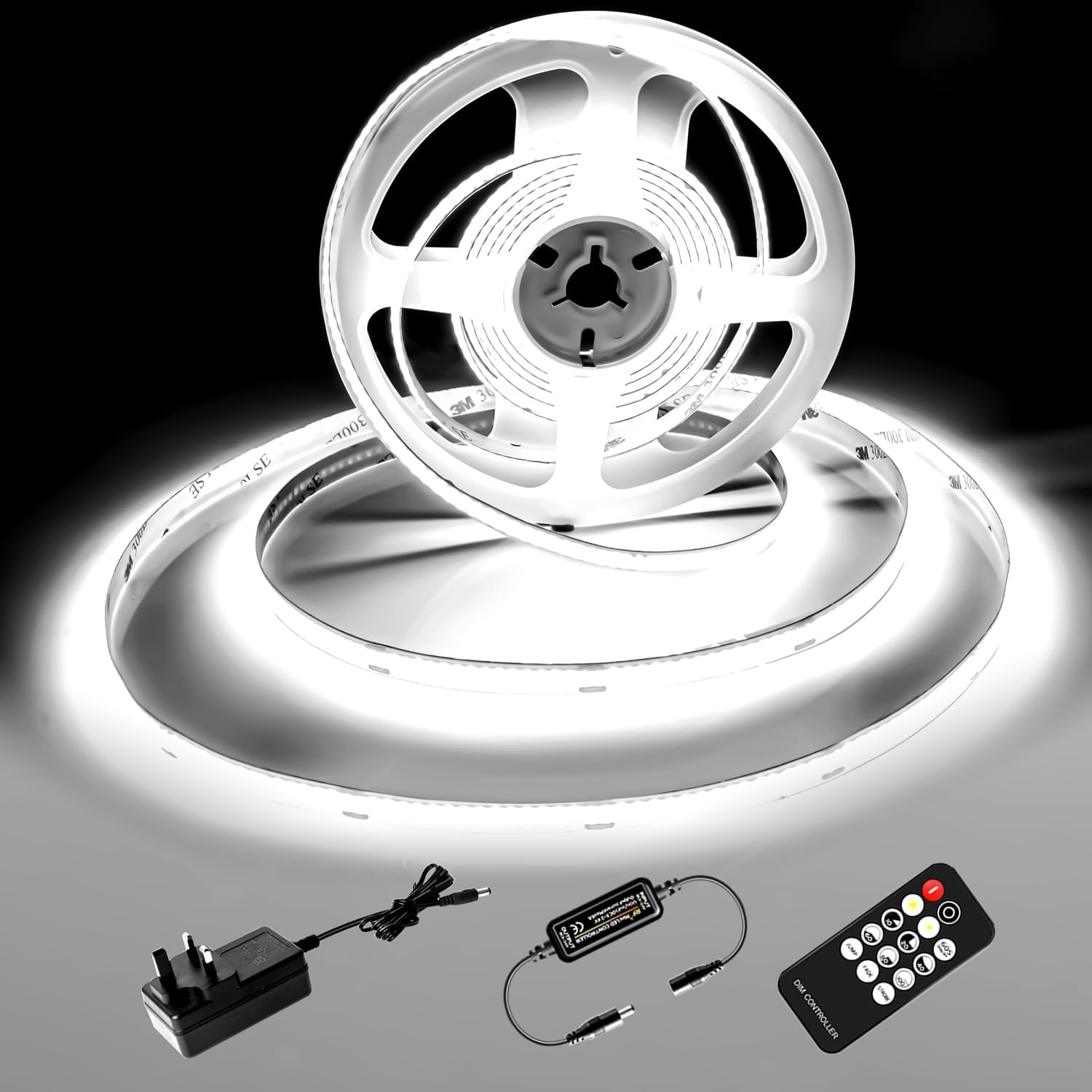 luktix COB LED Strip 2M,6000K Cool White LED Strips, 24V Dimmable LED ...