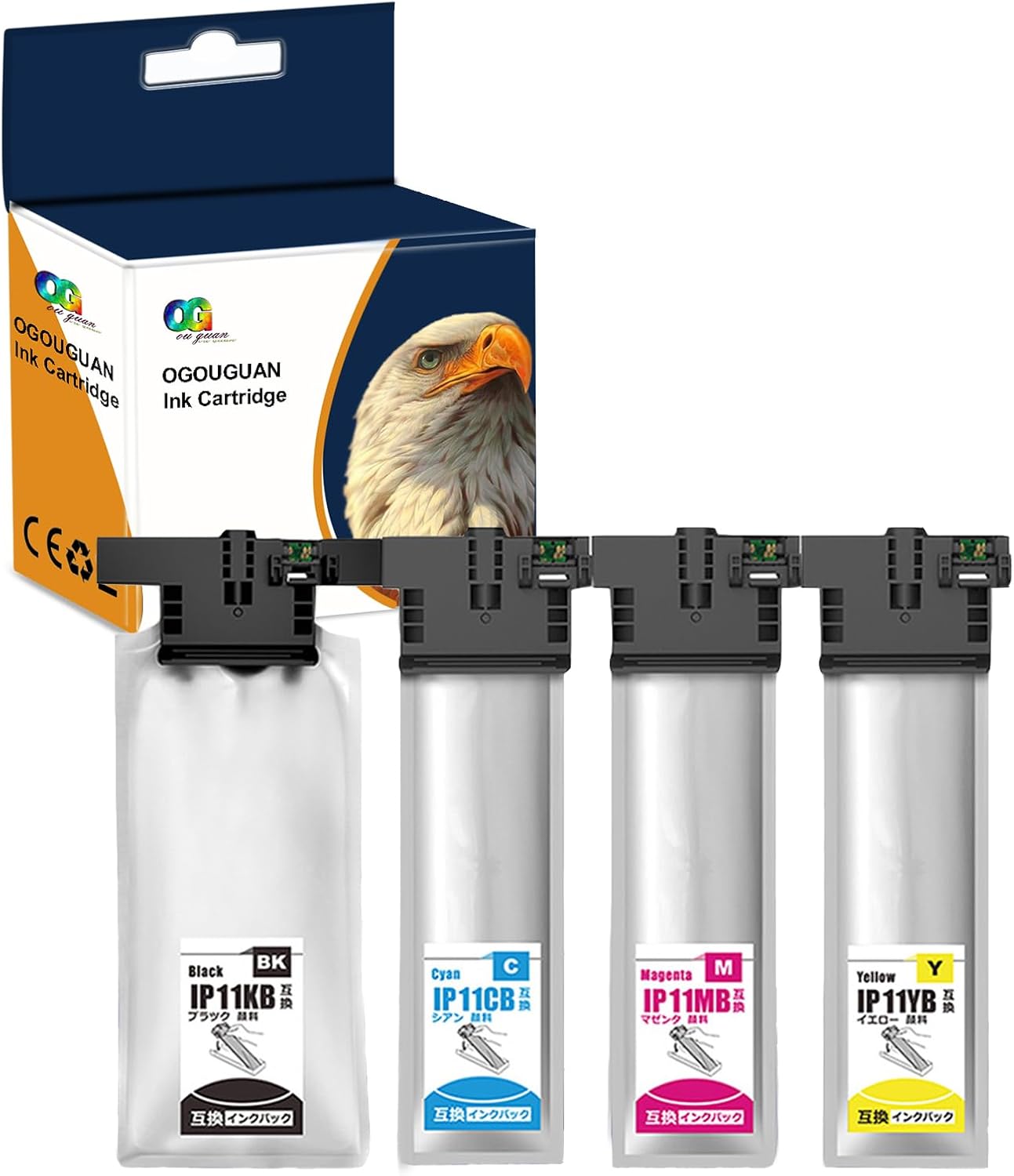 Amazon.co.jp: OGOUGUAN EPSON用 IP11KB エプソン用 IP11 IP11B IP11KB IP11CB IP11MB IP11YB 顔料 (4色セット) 大容量 ...