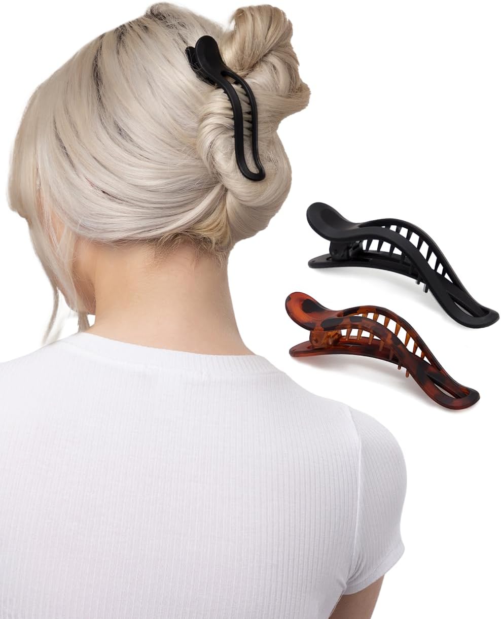 Amazon.com: Kitsch Flat Claw Clips for Women - Strong Hold, No Slip ...