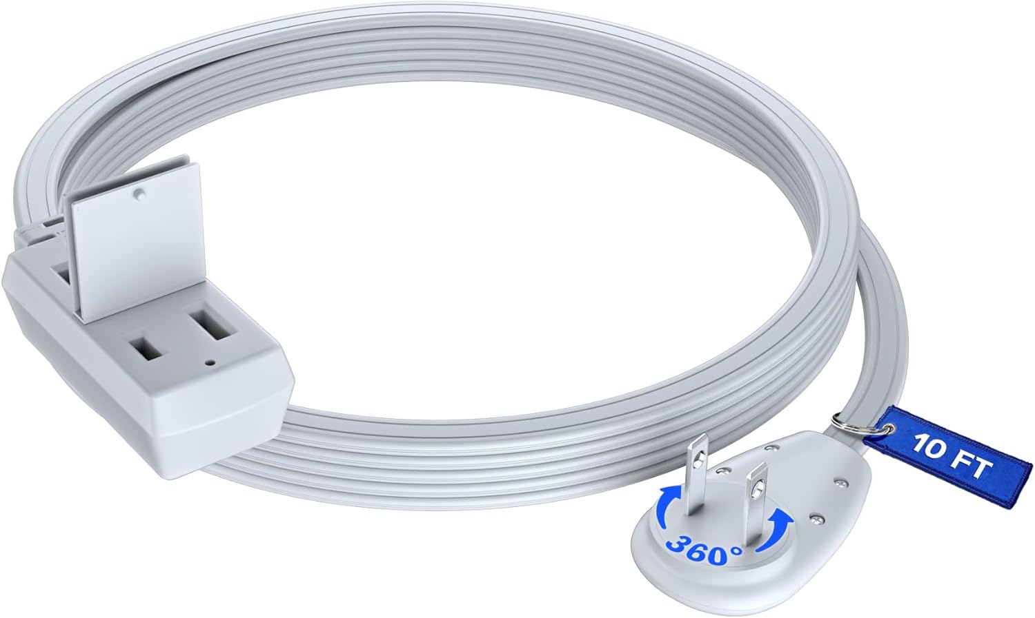 Amazon.com: Maximm Cable 10ft 360° Rotating Flat Plug Extension Cord ...