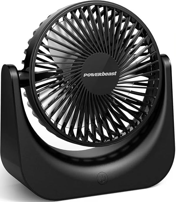 Desk Fan USB Fan Silent Powerful Battery Table Fan 6.5 inch ...