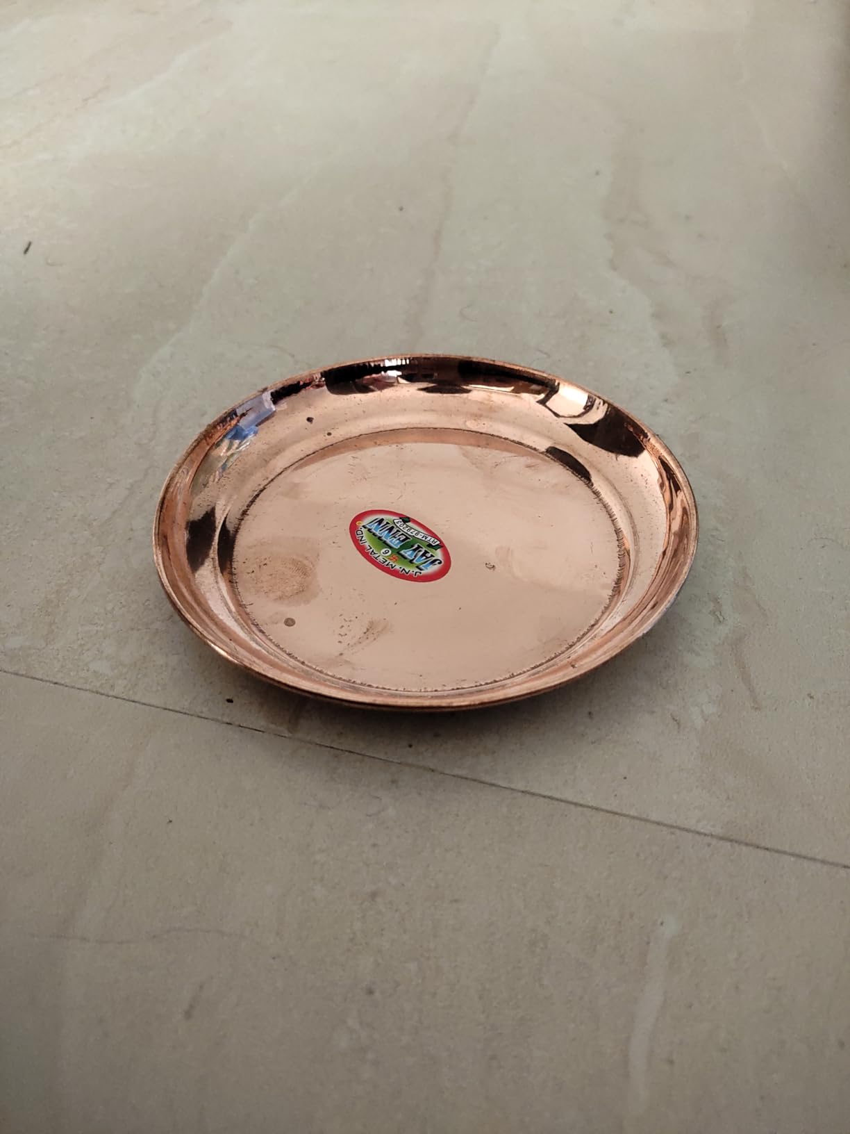 Buy Spillbox Traditional Copper Plate for Puja | Arti Deepak Deepam Oil ...
