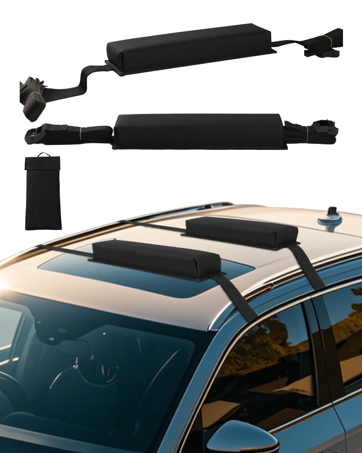 Amazon.com: VEVOR Soft Roof Rack Pads, 15.5-Inch Universal Car Roof ...