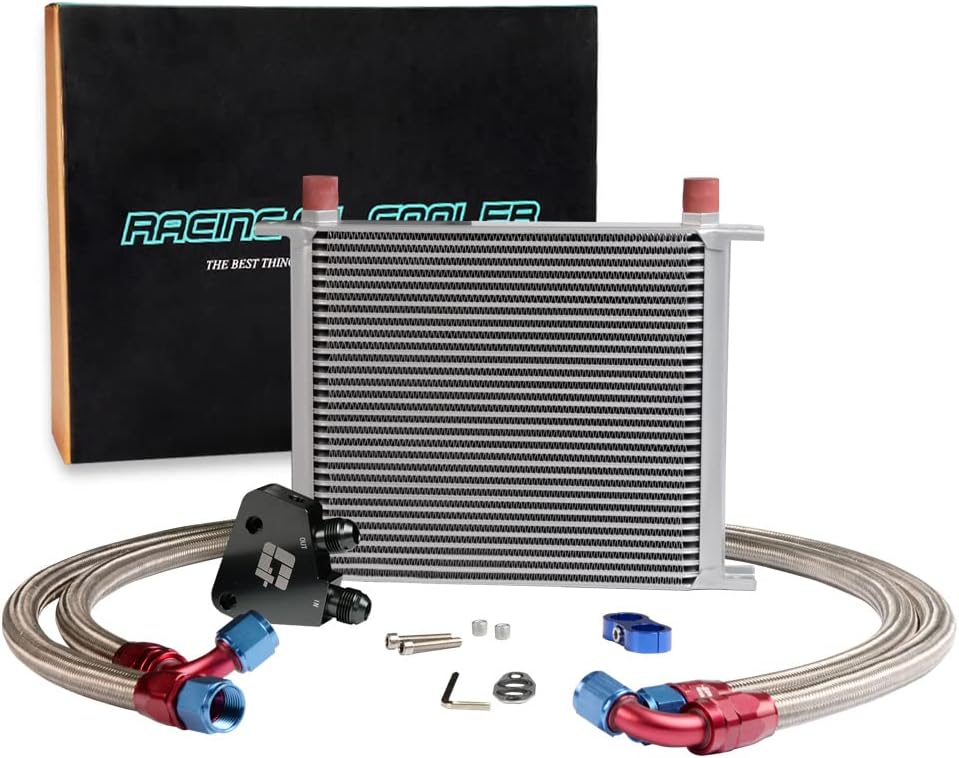 Amazon.com: PIT66 30 Row AN10 Engine Oil Cooler Kit W/Sandwich Plate ...