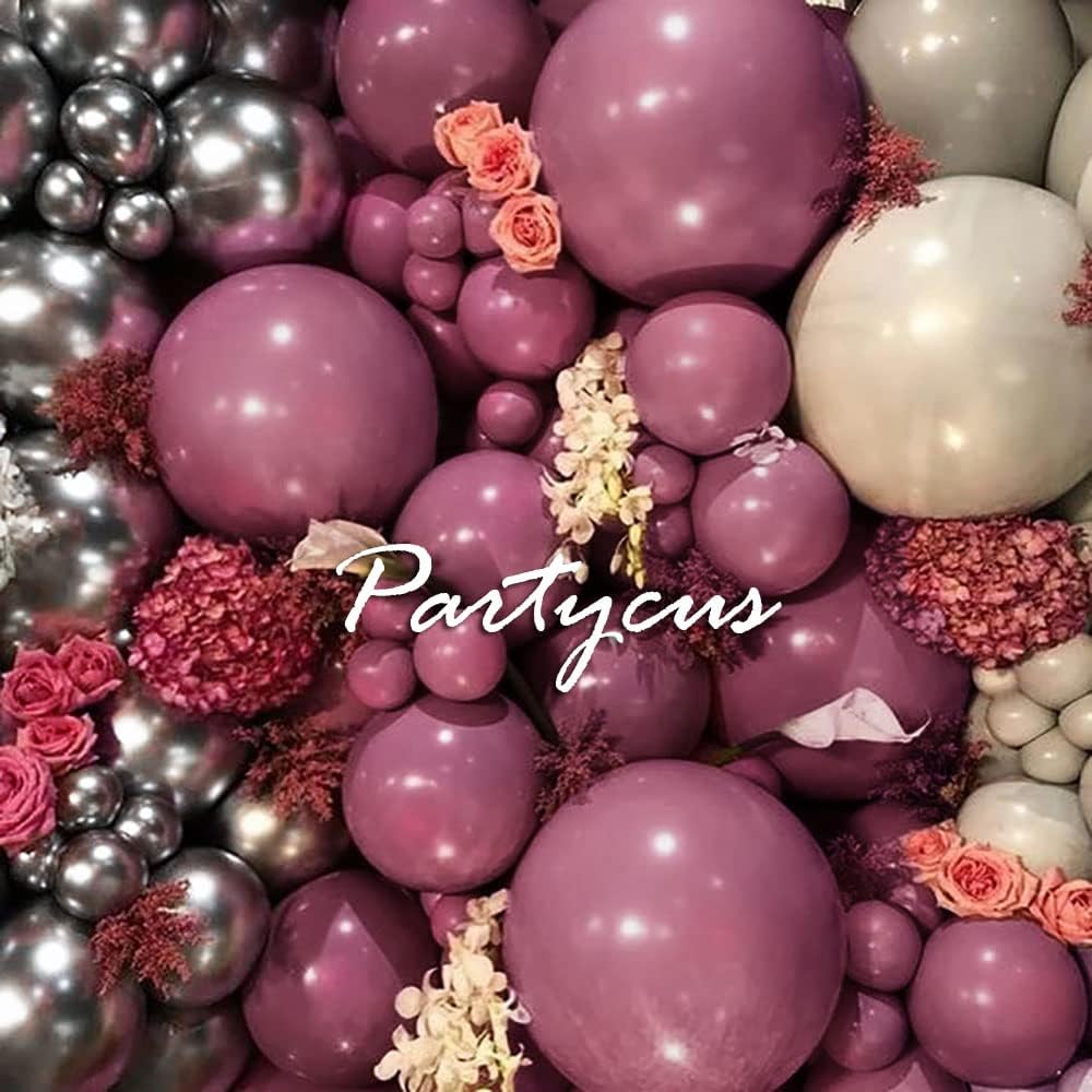 Globos de color rosa polvoriento, guirnalda de globos color malva de ...