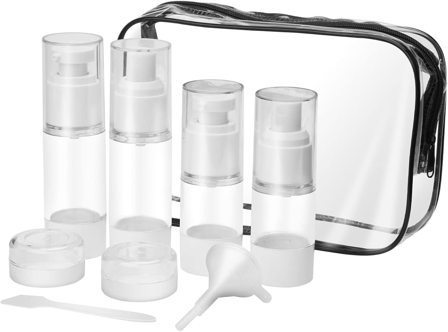 NA 6pcs Travel Bottles for Toiletries,Vacuum Pump Empty Travel Bottles ...