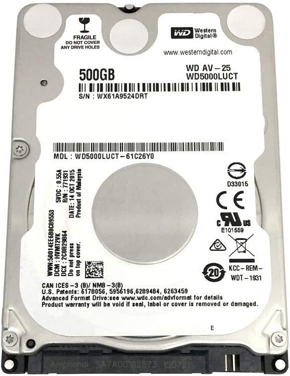 Amazon.com: Western Digital Dell WD5000LPVX Blue 7mm 500GB SATA 6Gbp/s ...