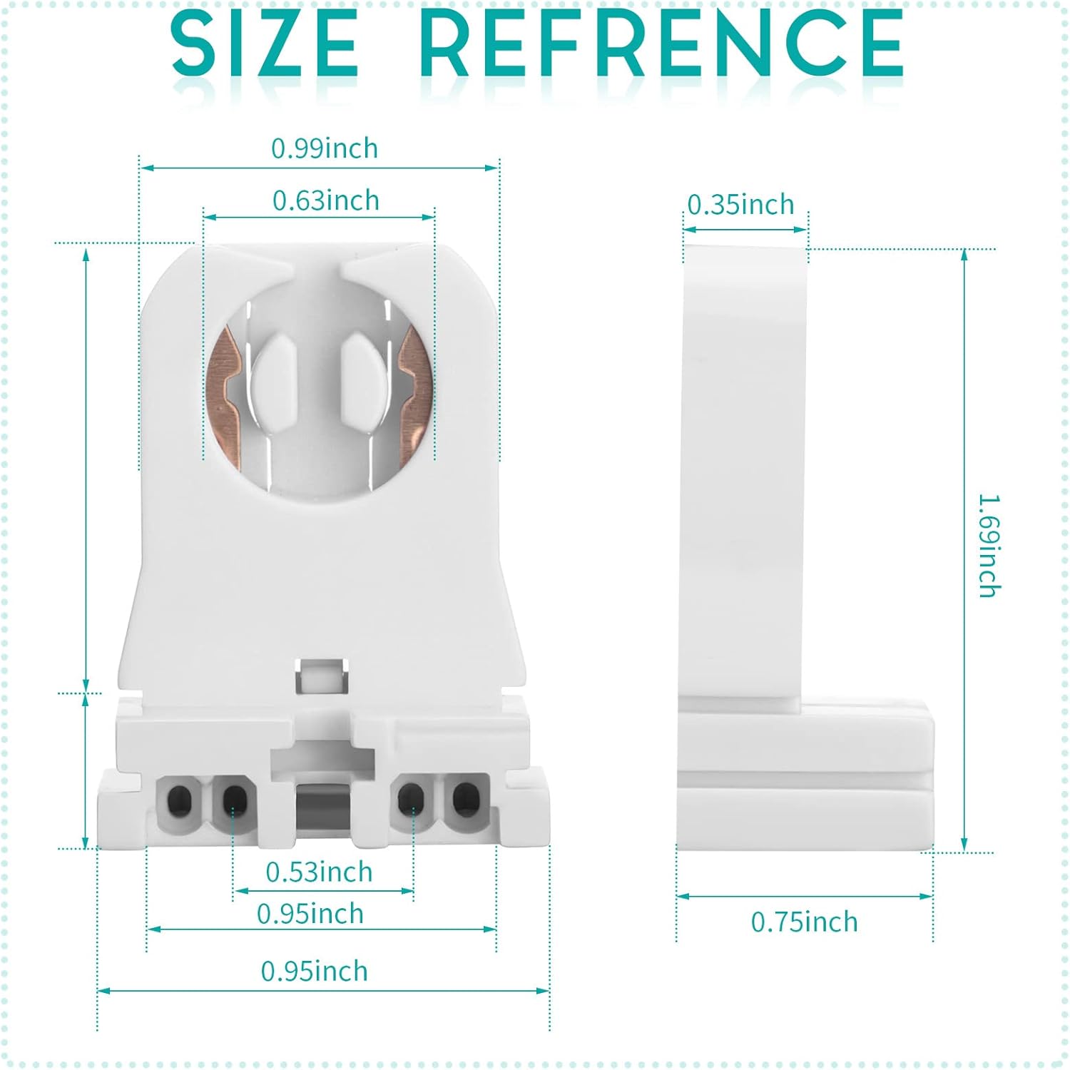 Buy 100 Pack Non Shunted LED Tombstones T8 T10 T12 Lamp Holder, Bulb ...