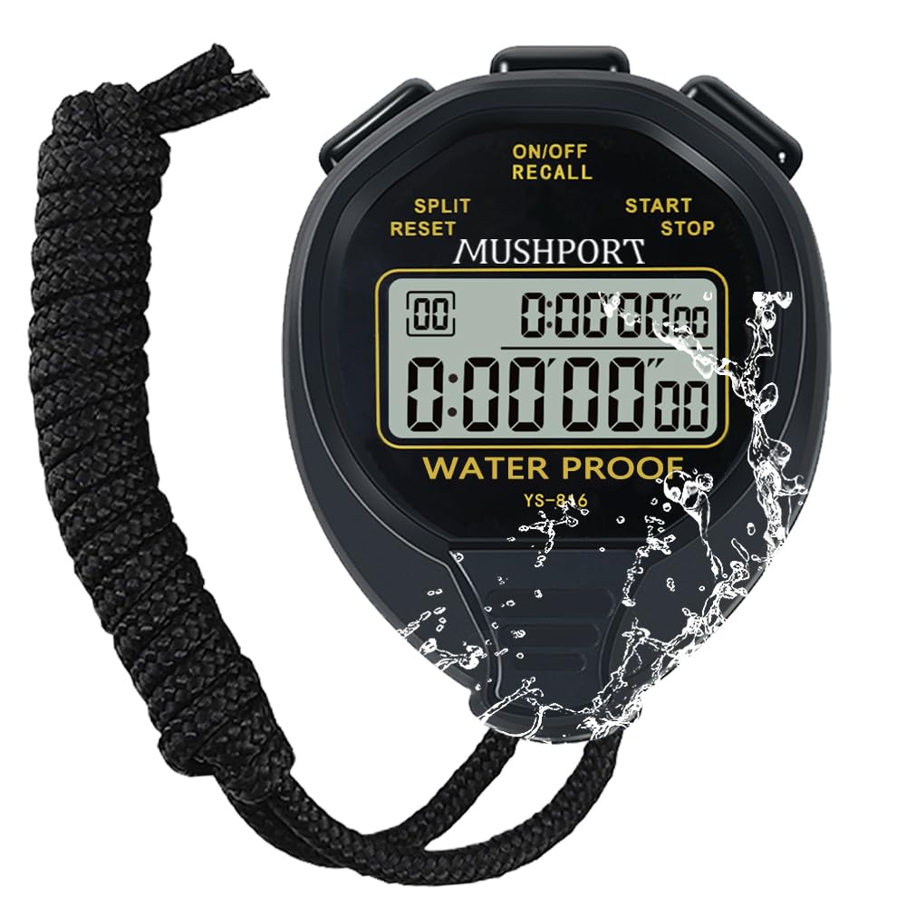 Snapklik.com : MUSHPORT Waterproof Stopwatch Timer 30 Laps/Splits Only Stopwatch Mode
