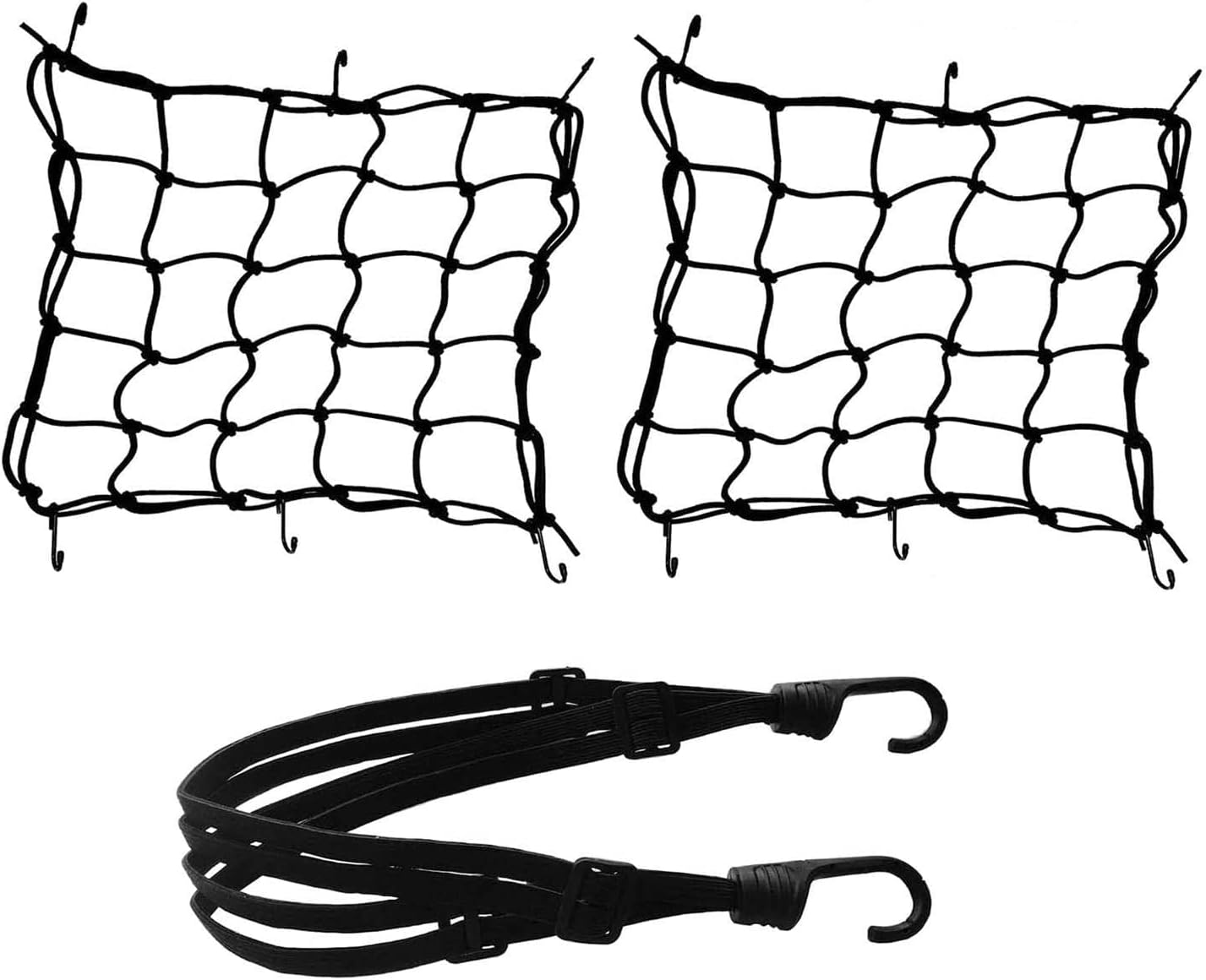 Alpha Rider 37.5X25 cm Universal Motorcycle Black Cargo Net Stretchable ...
