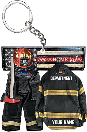 Amazon.com: generic Personalized Firefighter Acrylic Keychain, Custom ...