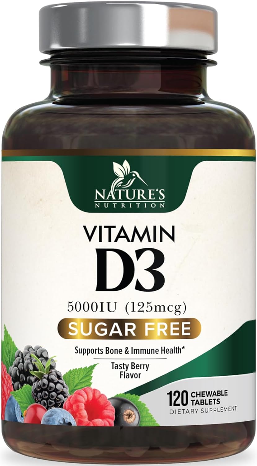 Amazon.com: Vitamin D3 5000 IU (125 mcg) Per Serving - Extra Strength ...