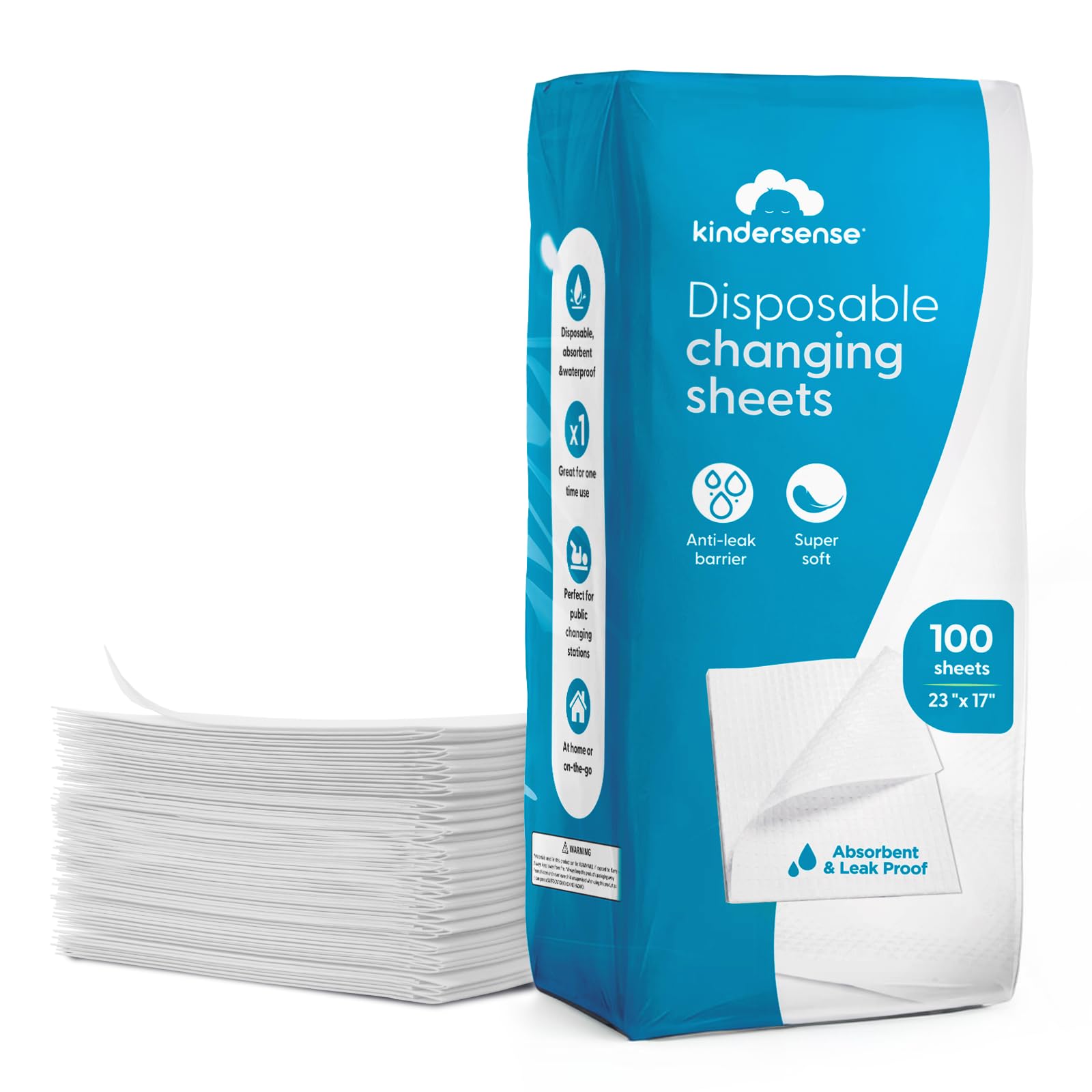 Amazon.com: KinderSense® Disposable Changing Pads for Baby Diaper (100 ...