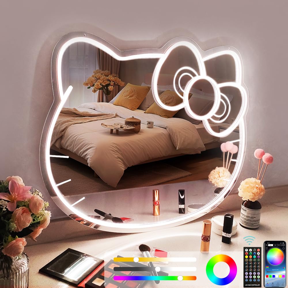 Amazon.com: Hello Kit Mirrors Vanity, Hello Kit Stuff, Led Wall Mirror ...