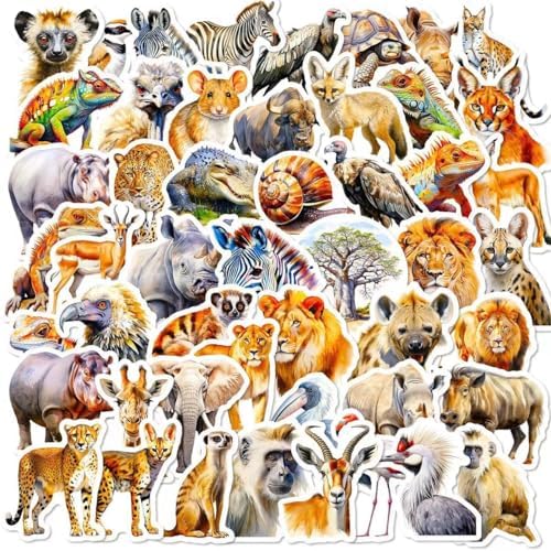 Amazon.com: 100pcs Wild Animals Stickers for Kids Waterproof Vinyl Cute ...