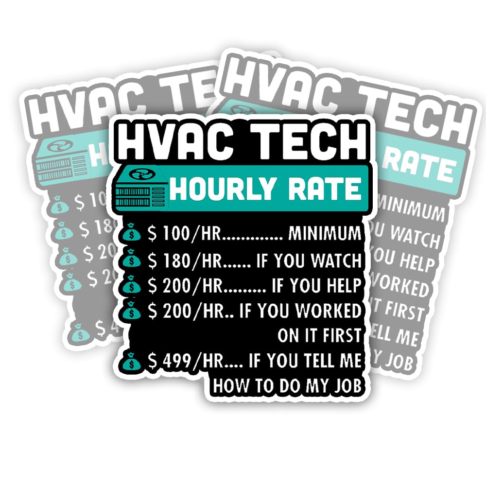 Amazon.com - SODAVA (3Pcs) HVAC Tech Hourly Rate Sticker HVAC ...