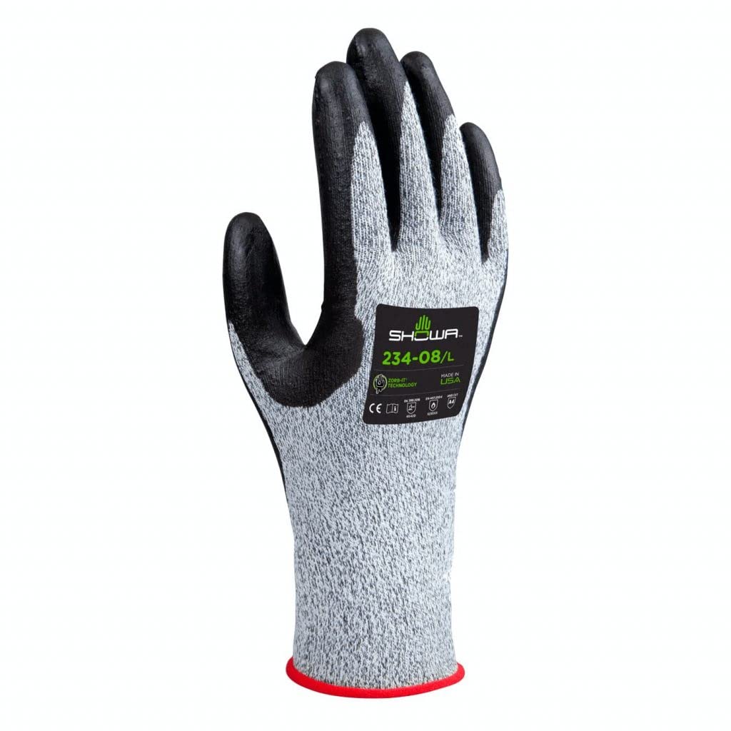 SHOWA 234 Cut-Resistant Safety Gloves with Spandex HPPE Liner and Foam ...