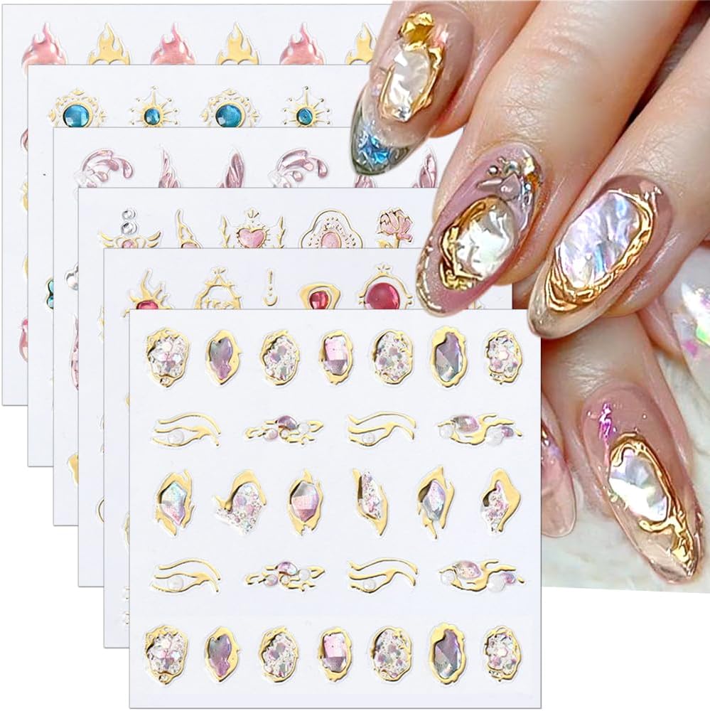 Amazon.com: French Ice Crystal Soft Glue Nail Stickers - Fantasy Mini ...