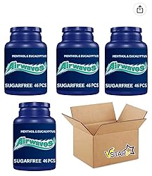 Airwaves Chewing Gum Bottle, Sugar Free, Menthol & Eucalyptus, 46 ...