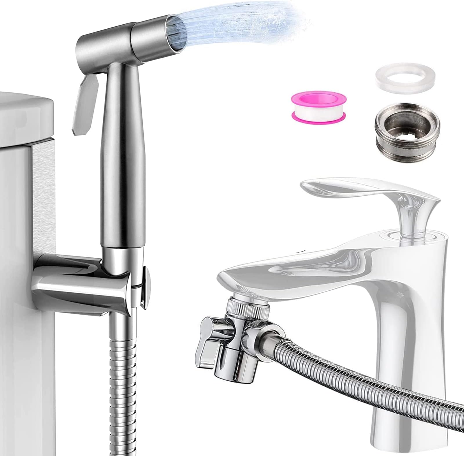Bidet Toilet Sprayer, high Pressure Hose/Non-Leakage Stainless Steel ...