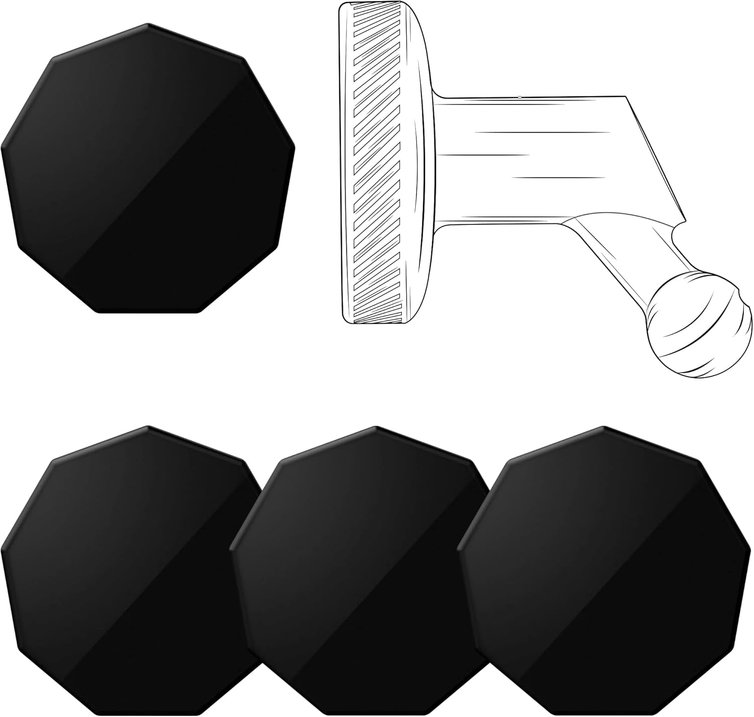 4 Pack Adhesive Replacement Magnet Piece for Garmin Low-Profile Magnetic Mount,Only Windshield ...