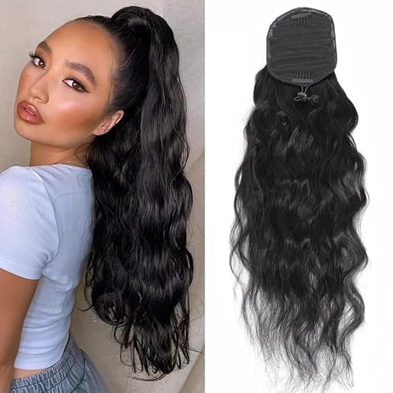 Amazon.com : LUMIERE Drawstring Ponytail For Black Women Body Wave ...