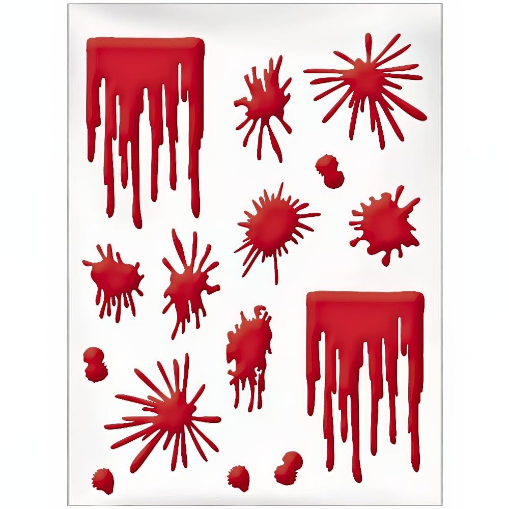 Amazon.com: Asylum Blood Splats & Blood Drip Gel Clings - 15.5" x 12 ...