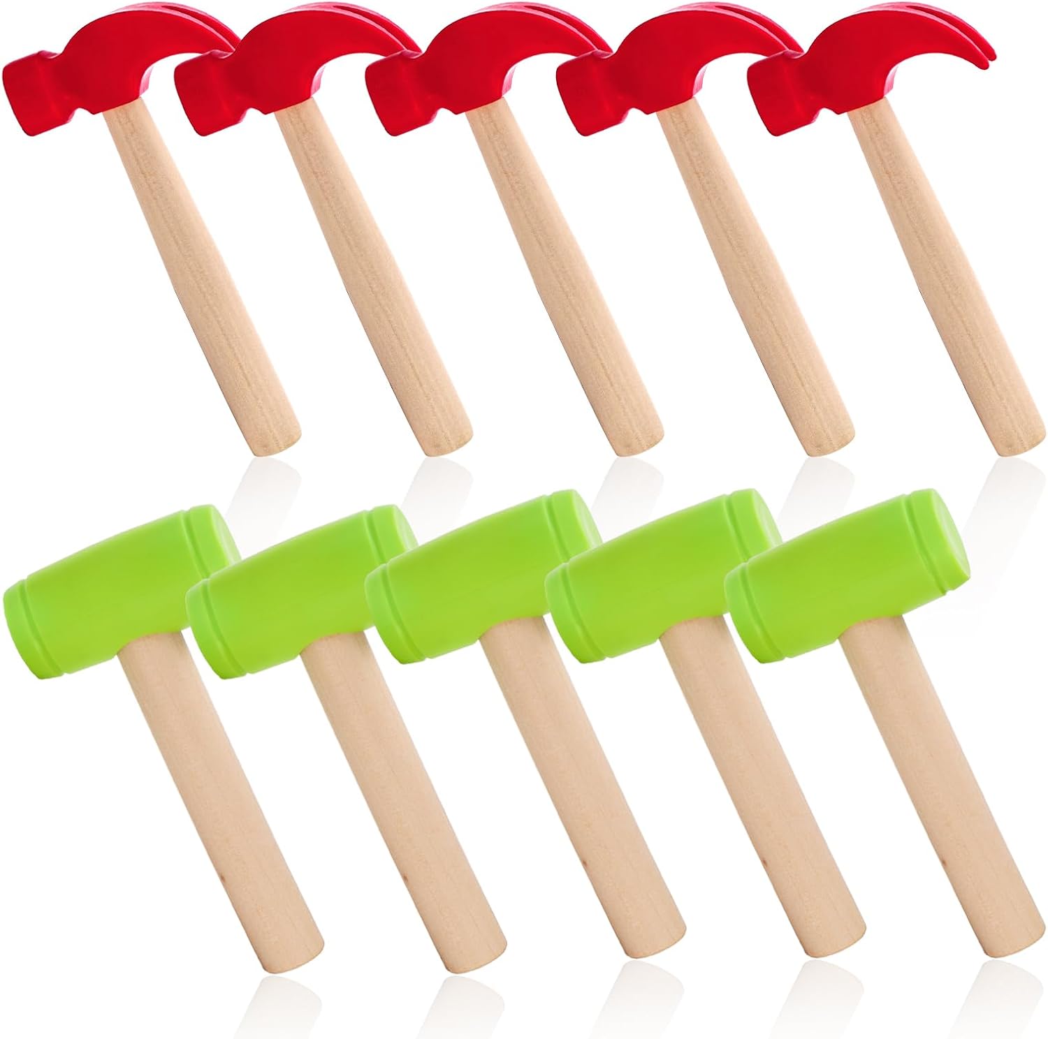 Amazon.com: Nagpew 10 Pack Kids Hammer Toy, Wooden Small Simulation ...