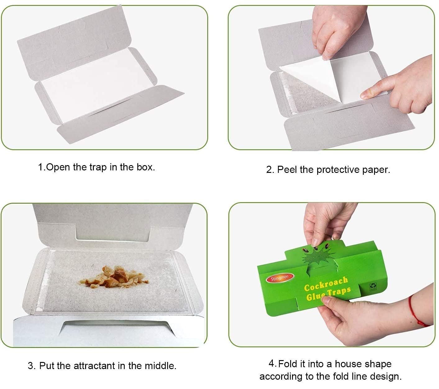 Buy 12 Pack Cockroach Trap, Cockroach Killer Indoor Home, Roach Bait ...