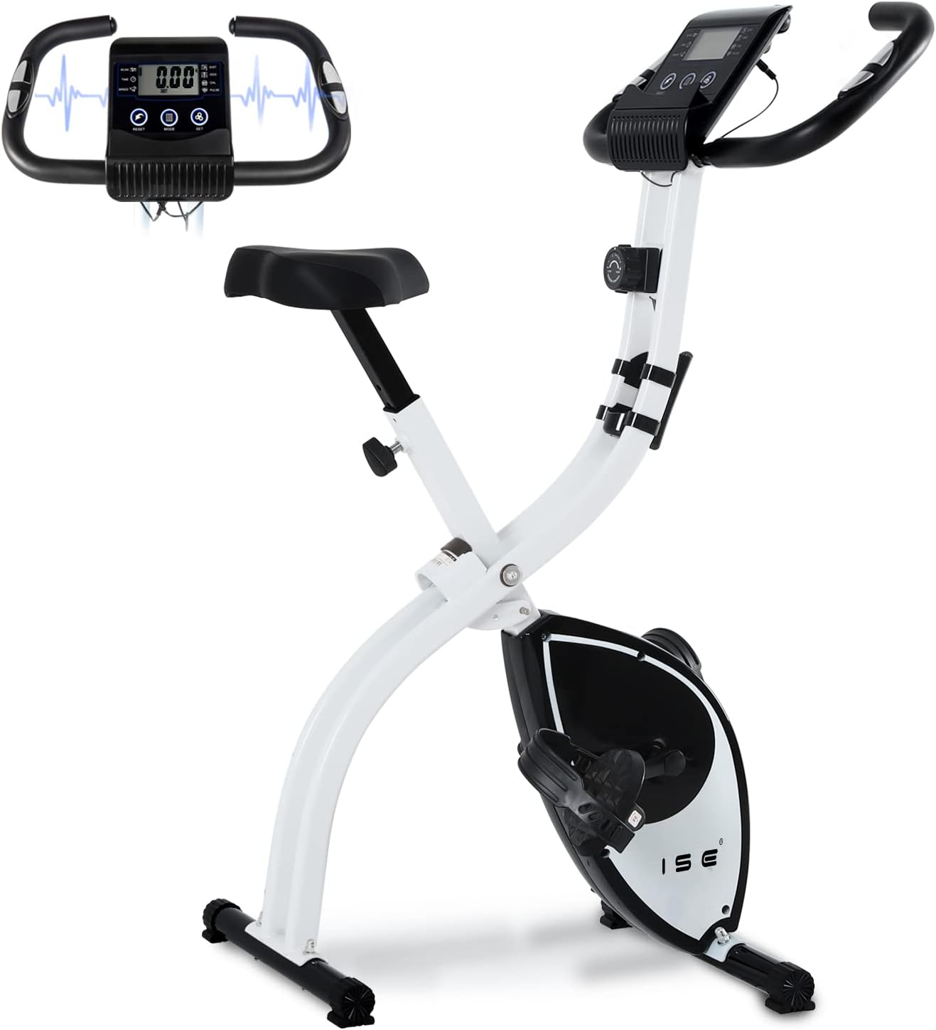 ISE X-Bike Fitnessbike für Zuhause Heimtrainer Fahrrad Klappbar F-Bike ...