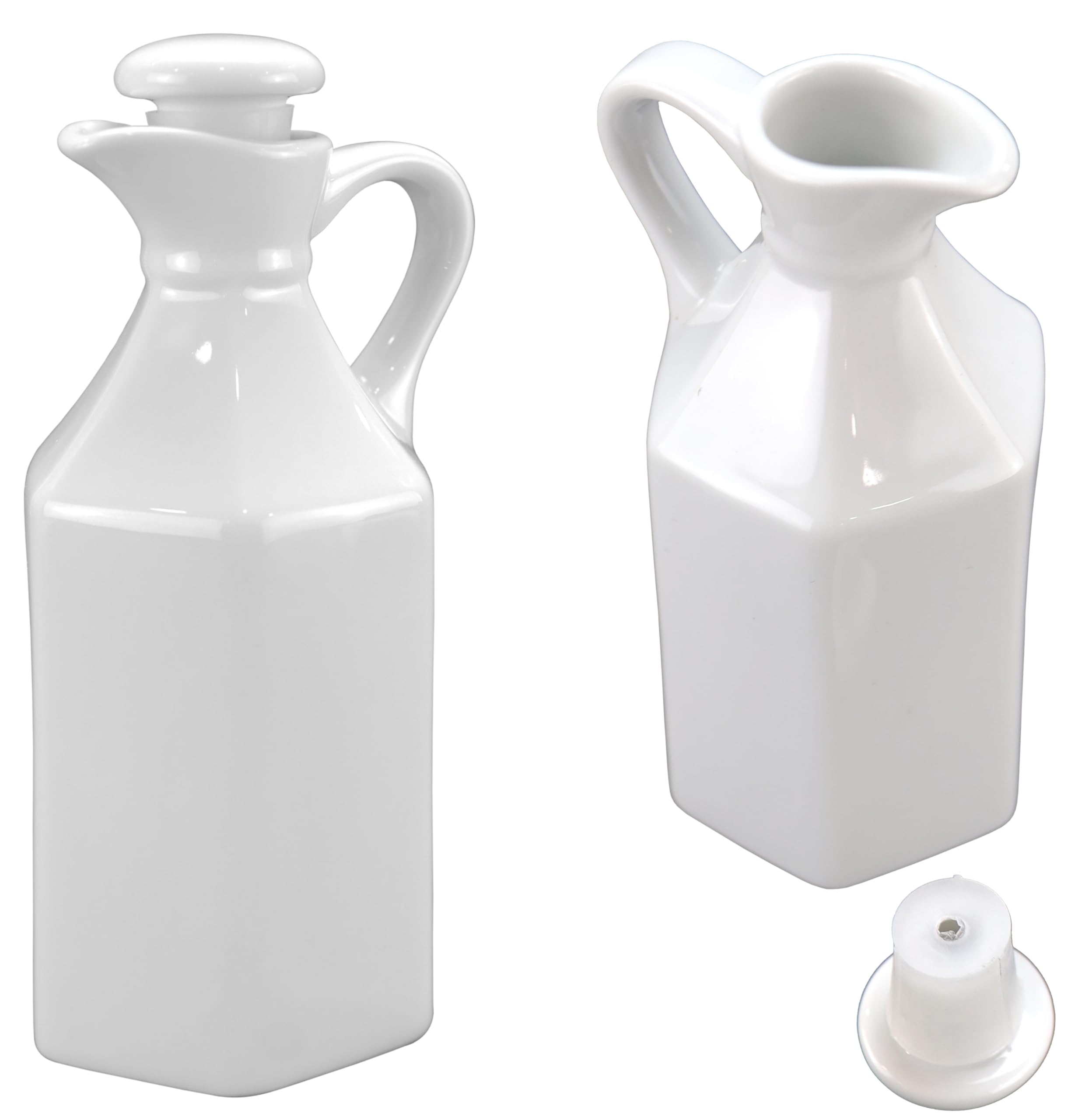 Amazon.com: Iconikal Oil Cruet Set of 2, 7-Ounce Ceramic with Lid for ...