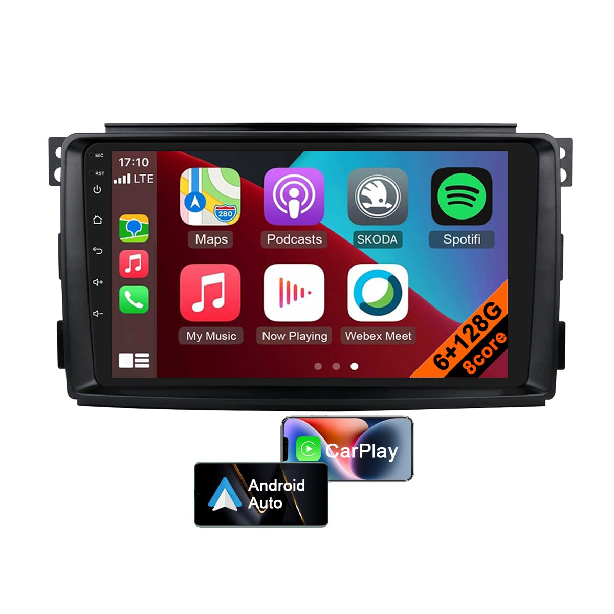 Car Radio for Benz Smart Fortwo 451 (2005-2010) with CarPlay Android ...