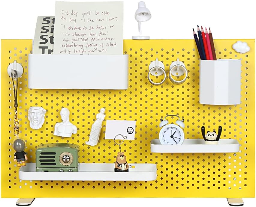 Amazon.com: Insfashble Metal Pegboard Desk Organizer with DIY Small ...