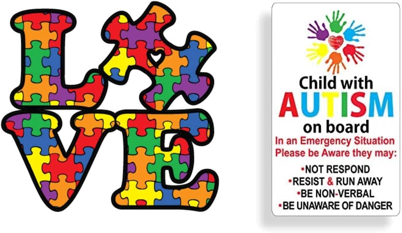 Amazon.com: 2-Pack Child with Autism On Board Alert Responders and ...