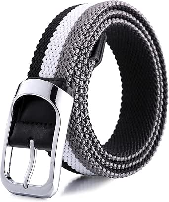 Casual Stretch Braided Web Belts for Mens Women,Zinc Alloy Buckle Woven ...