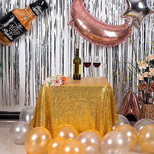 Amazon.com: JYFLZQ Gold Sequin Tablecloth - 50" x 50" Small Square ...