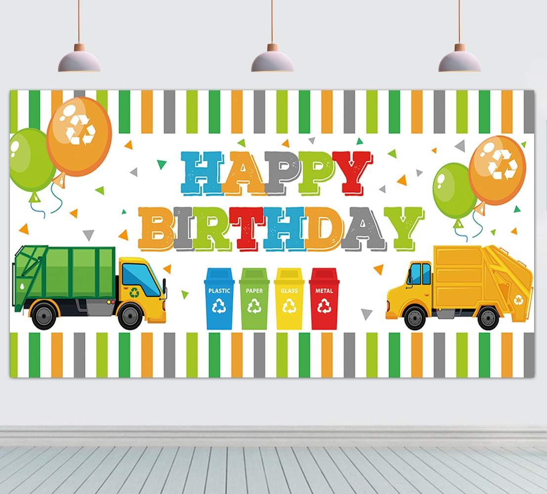 Garbage Truck Party Supplies Garbage Truck Birthday Banner Garbage garbage-truck-party-supplies-garbage-truck-birthday-banner-garbage