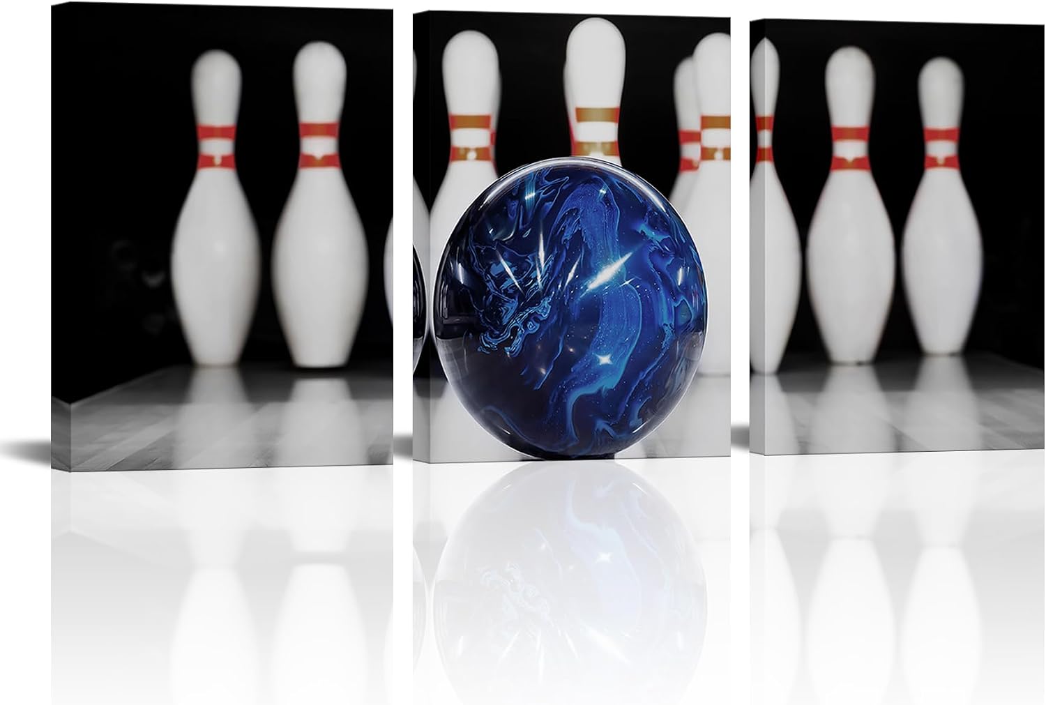Amazon.com: Sepwrol Bowling Canvas Wall Art Blue Bowling Pins Posters ...
