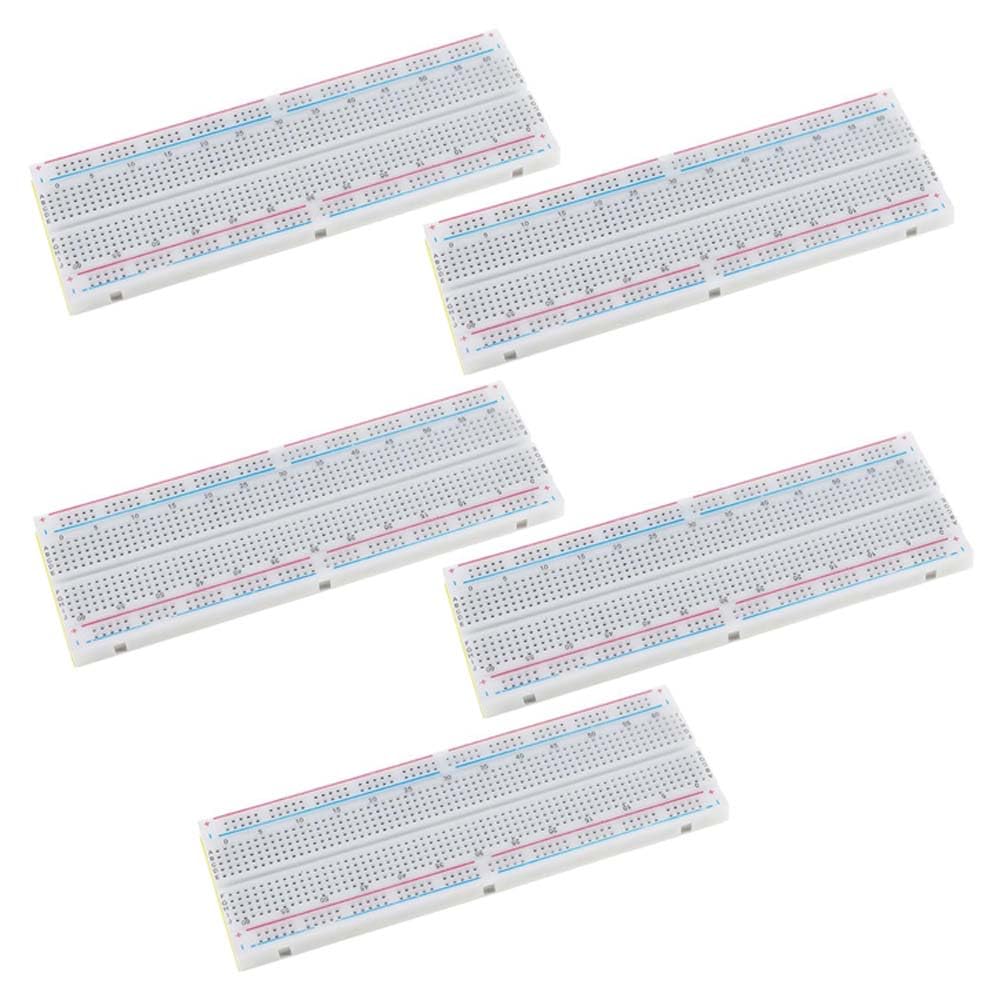 5Pcs Breadboard 830 Point Solderless Prototype PCB Board Kit for Proto ...