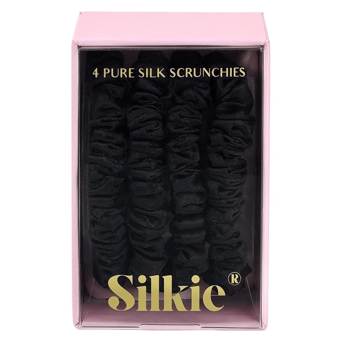 Amazon.com : SILKIE x4 Set 100% Pure Mulberry Silk Black Brown ...