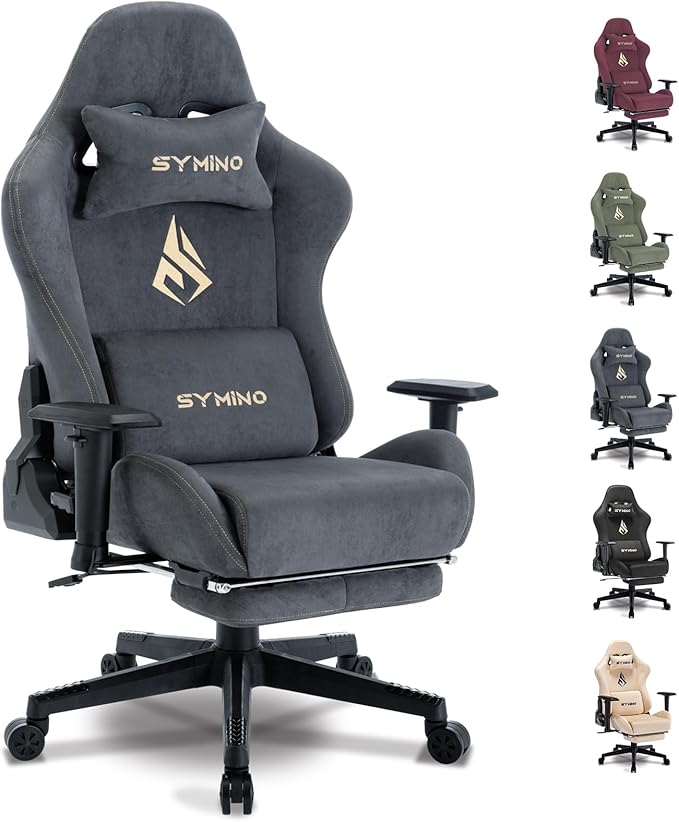 symino Alcantara Gaming Chair Breathable Office Chair Ergonomic PC ...