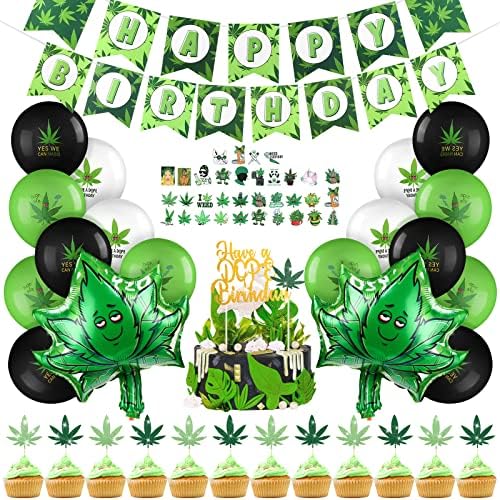 Amazon.com: Wettarn 100 Pcs Weed Party Decorations for Adults Include ...
