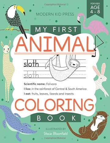 My First Animal Coloring Book for Kids Ages 4-8: Learn Fun Facts ...